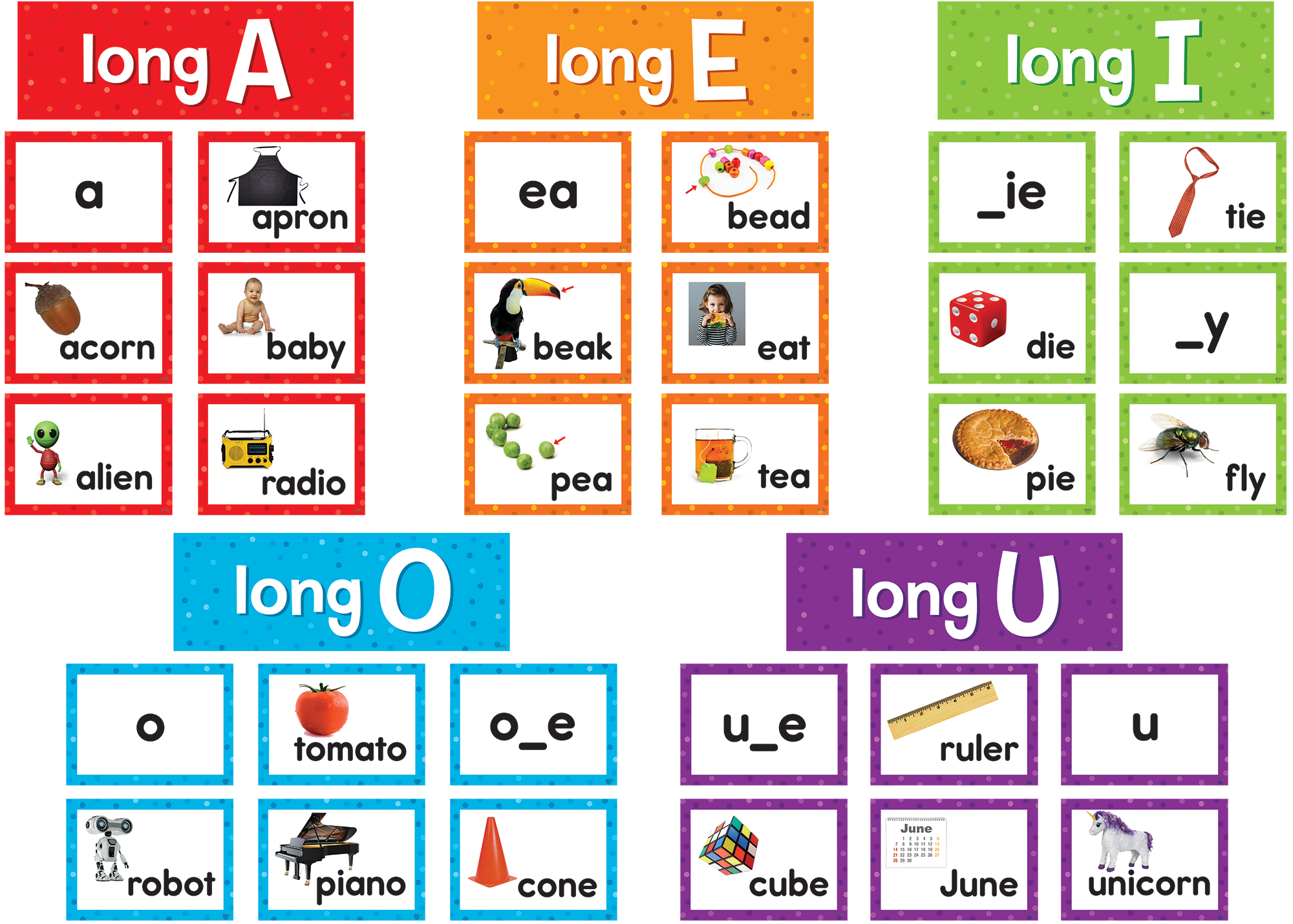 Long Vowels Pocket Chart Cards – McGregor's Teacher Supplies