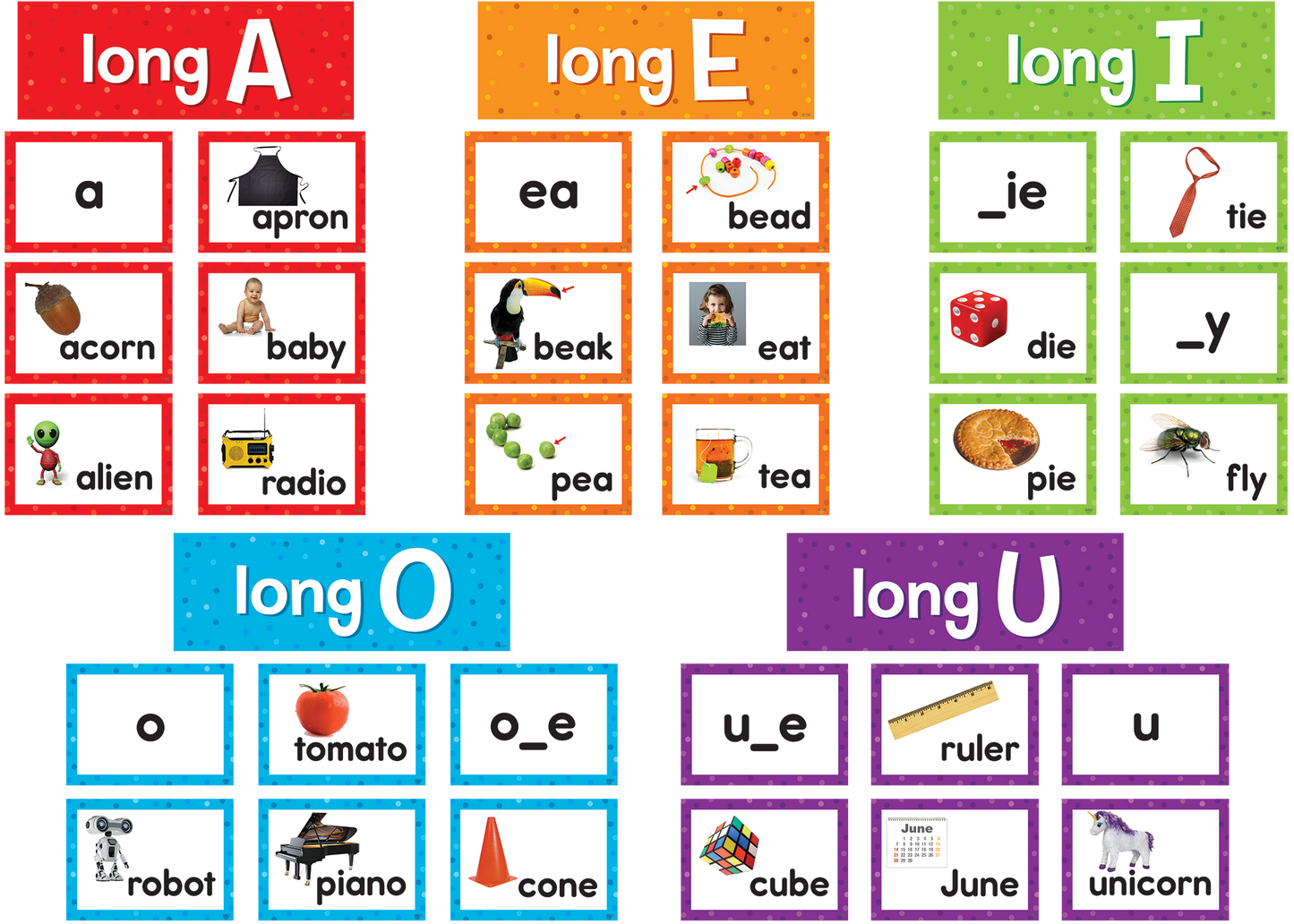 Long Vowels Pocket Chart Cards – McGregor's Teacher Supplies