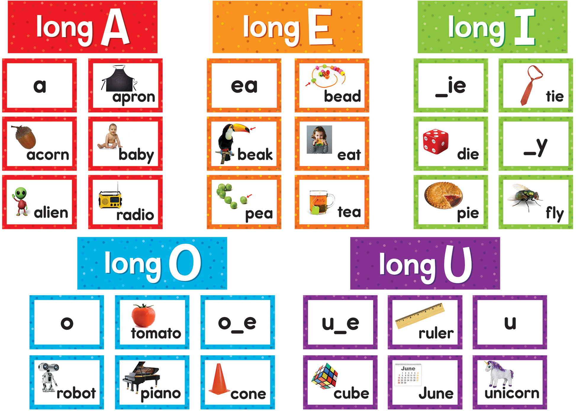Long Vowels Pocket Chart Cards – McGregor's Teacher Supplies