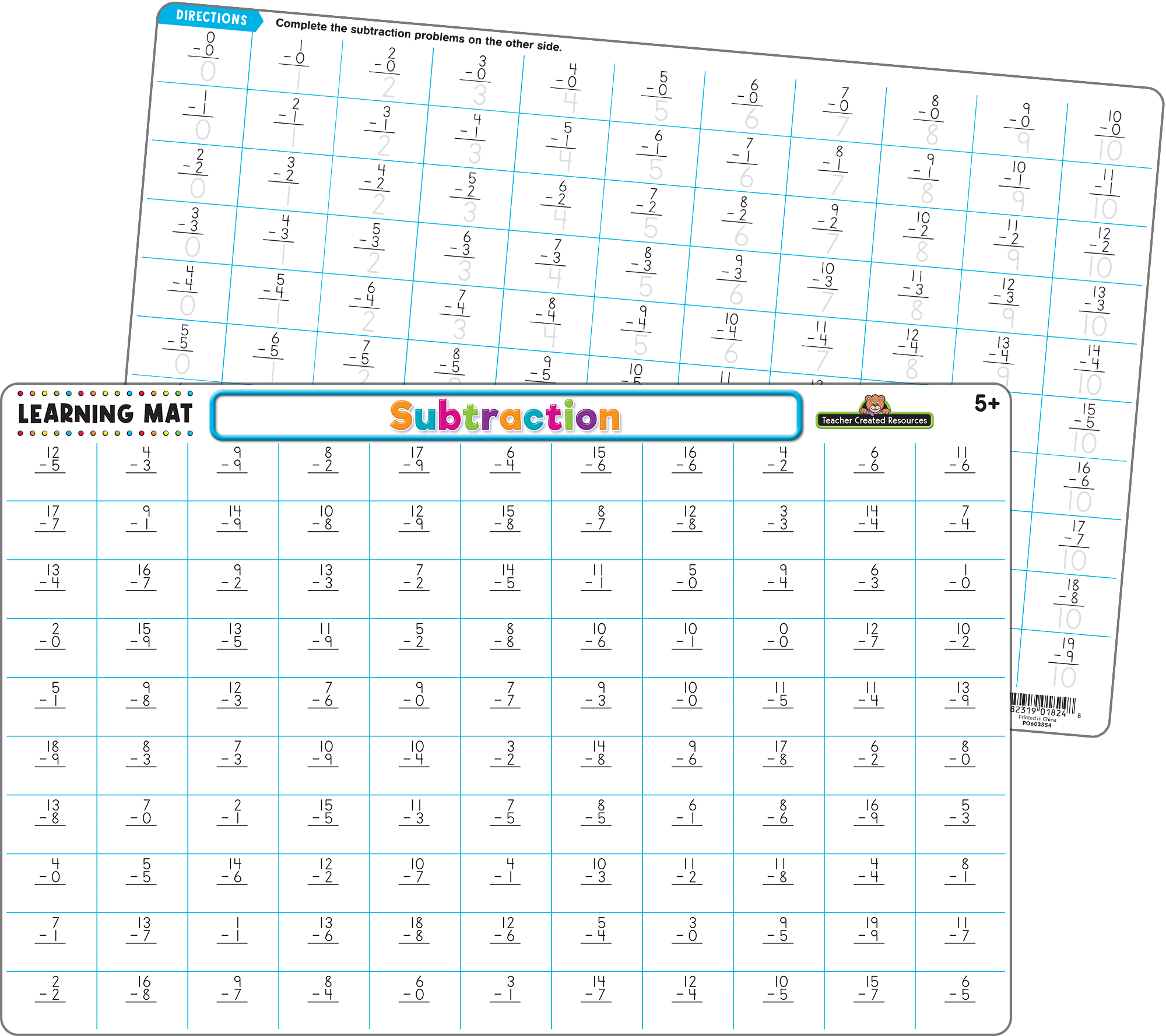 Subtraction Learning Mat – McGregor's Teacher Supplies