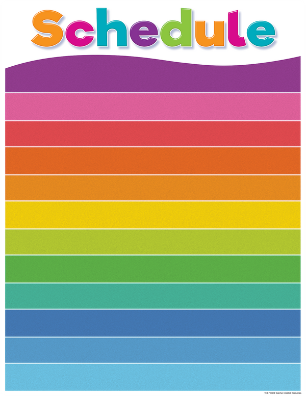 Colorful Schedule Write-On/Wipe-Off Chart – McGregor's Teacher Supplies