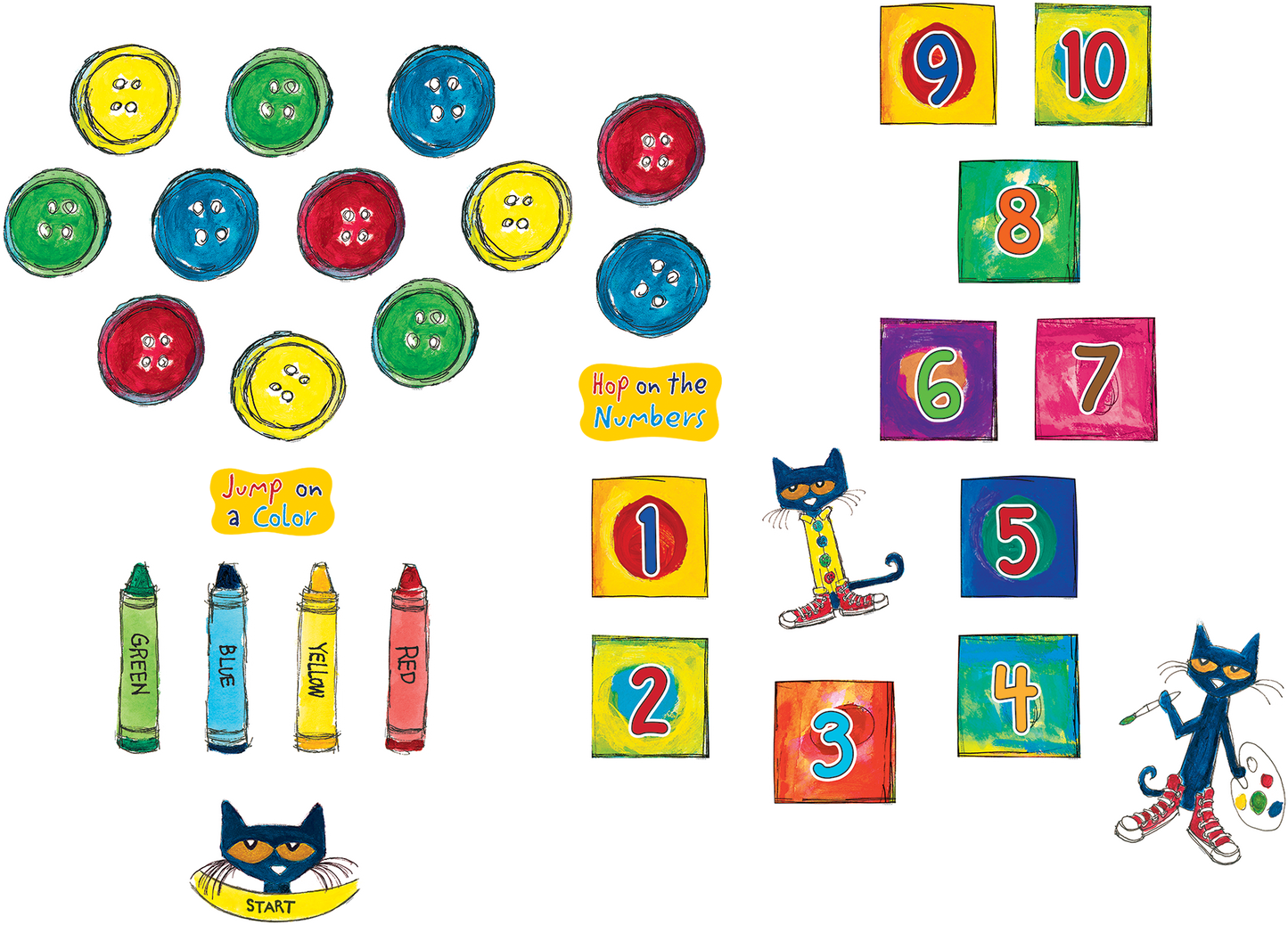 Pete the Cat® Numbers and Colors Sensory Path – McGregor's Teacher Supplies