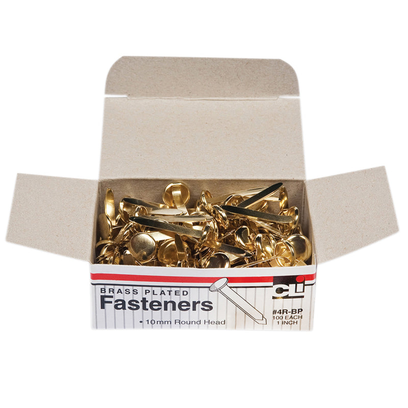 BRASS PAPER FASTENERS 1IN 100/BOX – McGregor's Teacher Supplies