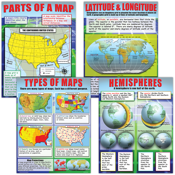 Basic Map Skills Poster Set – McGregor's Teacher Supplies